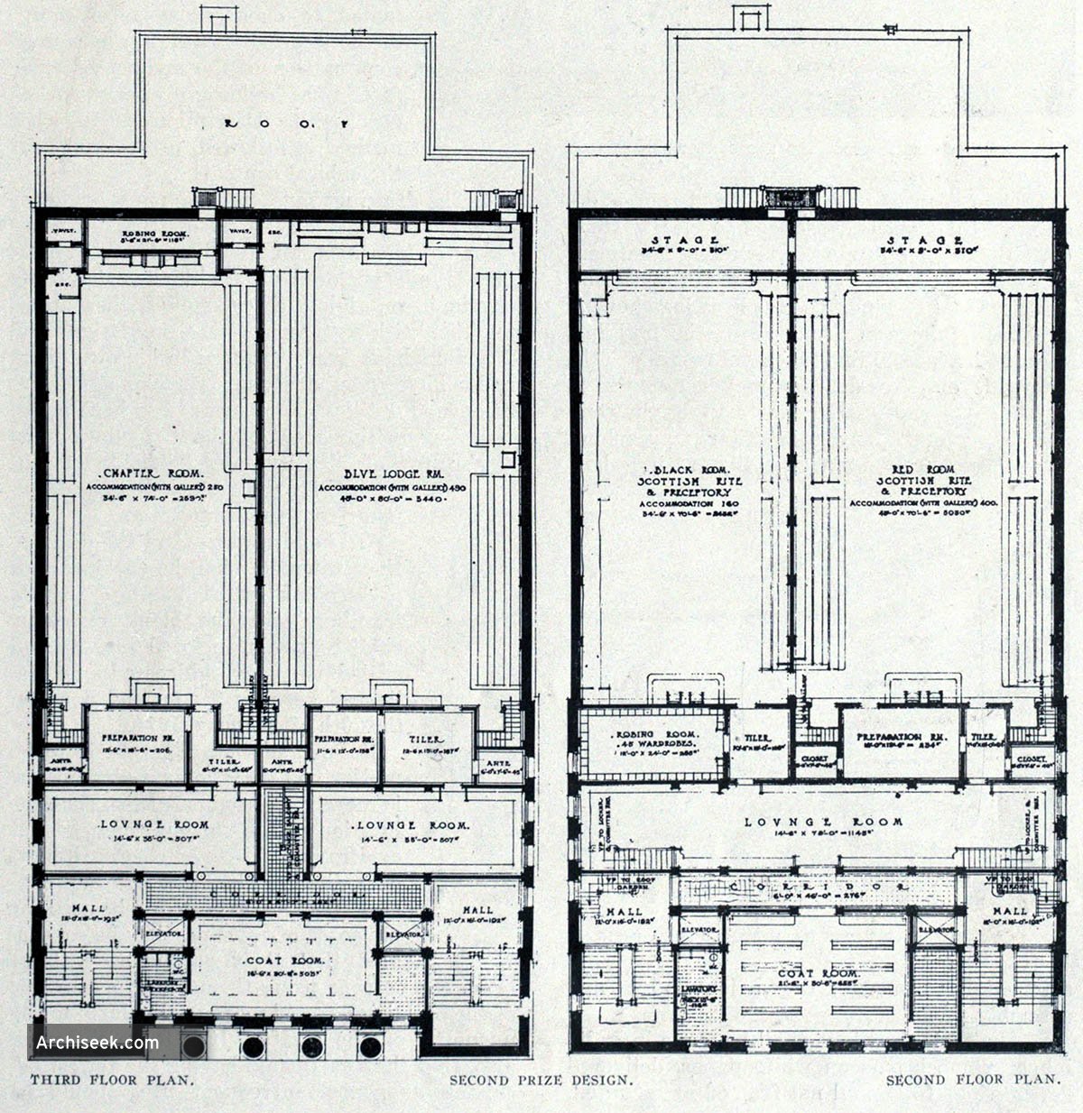 1914 - Second placed design for Masonic Temple, Toronto, Canada ...