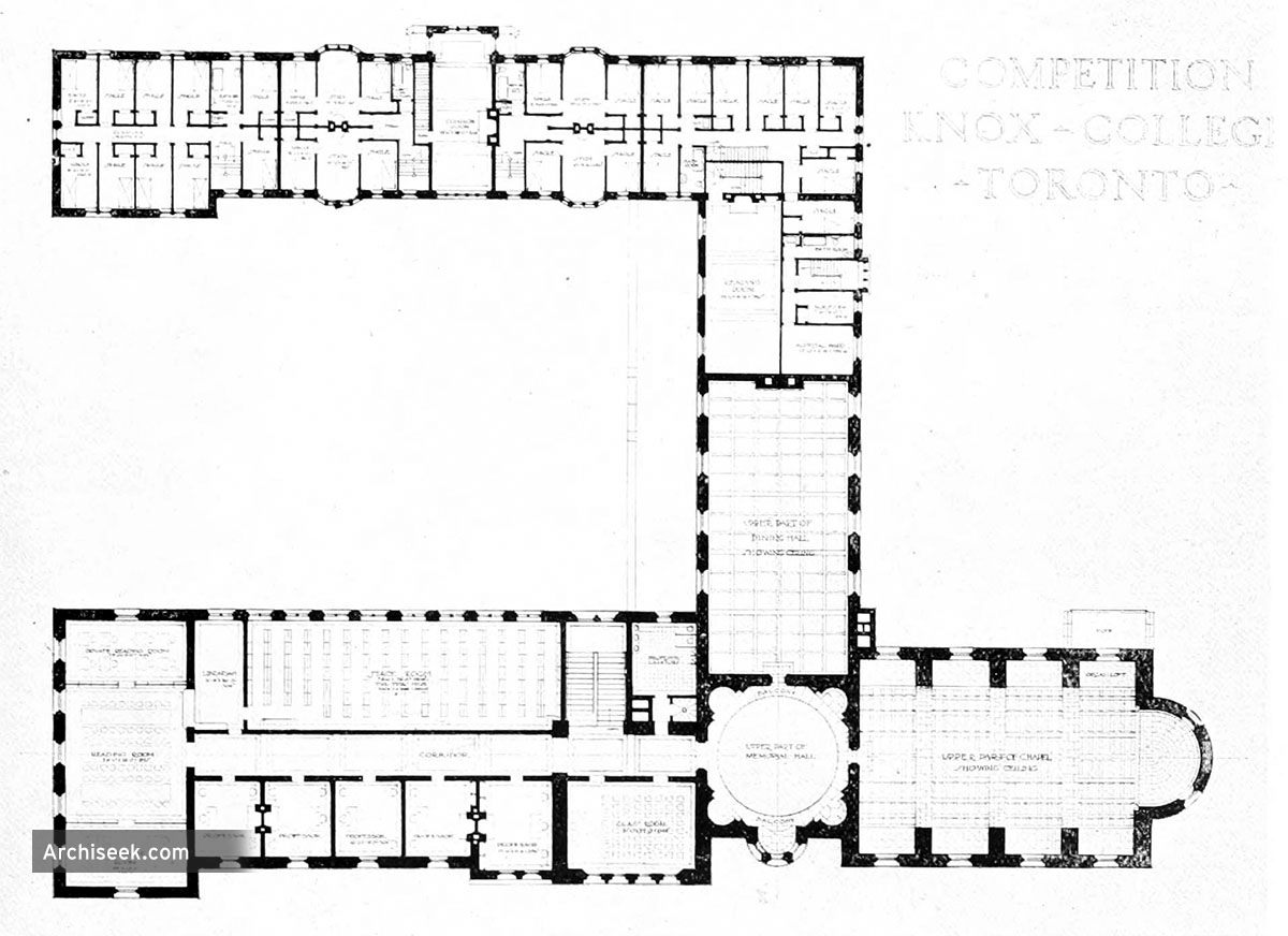 1910 - Competition entry for Knox College, Toronto, Canada - Unbuilt ...