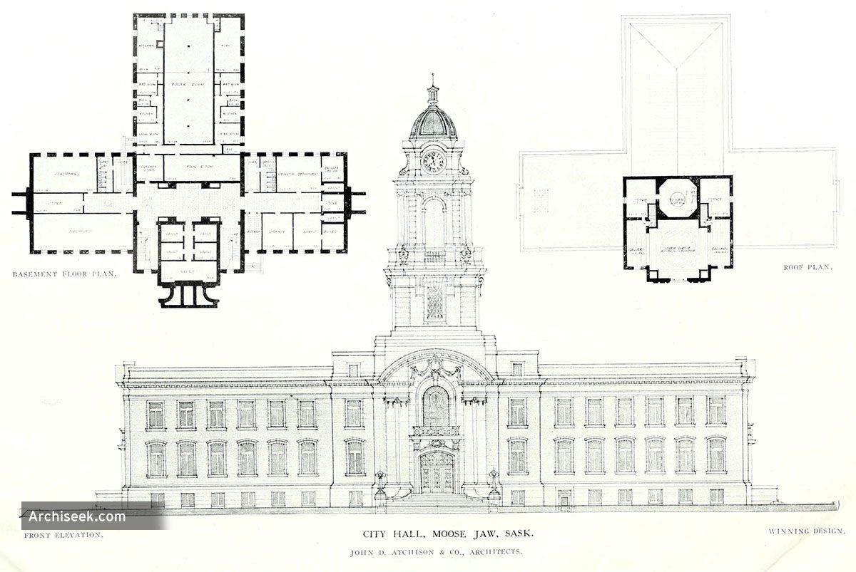 1913 - Winning Design for City Hall, Moose Jaw, Saskatchewan ...