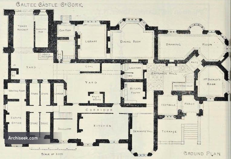1895 - Galtee Castle, Skeheenarinky, Co. Tipperary - Architecture of ...