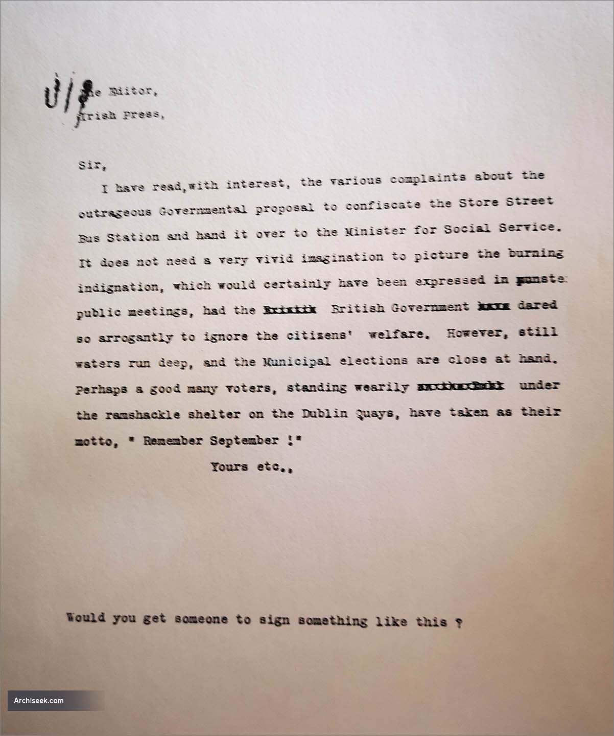 Busaras - City Planning, The Custom House and the Busáras Project ...