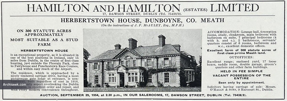 1916 - Herbertstown House, Dunboyne, Co. Meath - Architecture of Meath ...