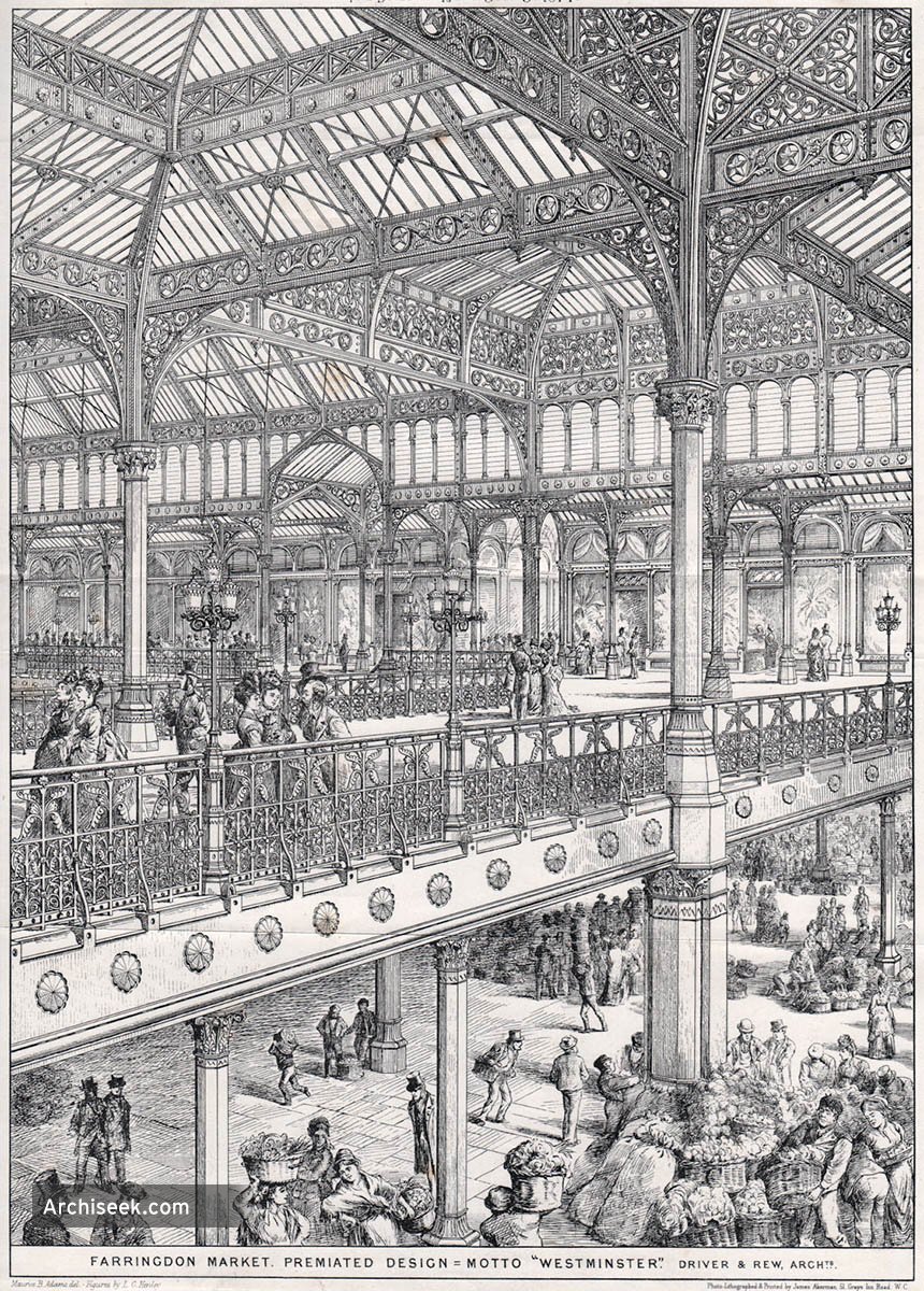 1874 - Premiated Design for Farringdon Market, London - Unbuilt London ...