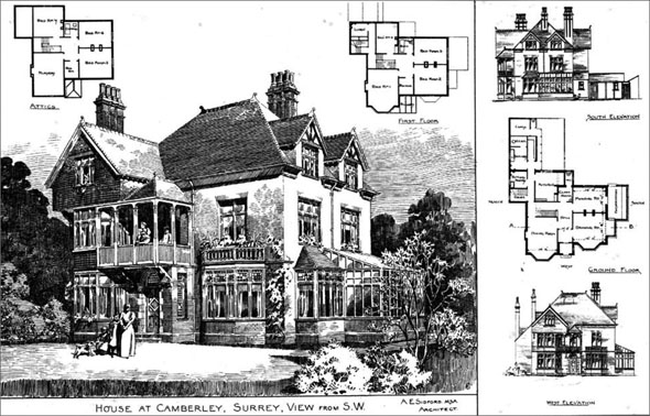 1895 - House at Camberley, Surrey - Architecture of Surrey - Archiseek.com