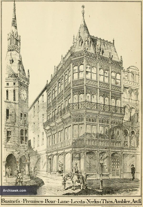 1873 - Premises, Boar Lane, Leeds, Yorkshire - Architecture of Leeds ...