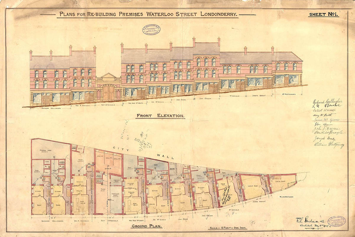 1885 – Plans for Waterloo Street, Derry | Archiseek.com