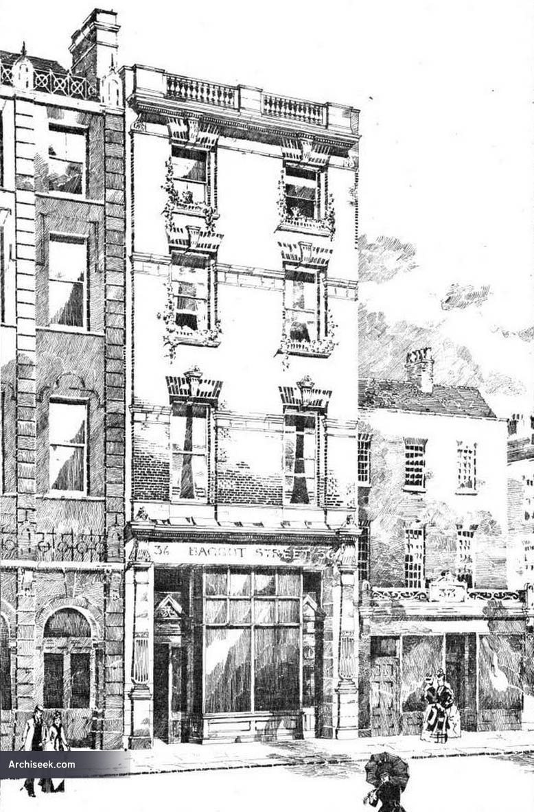 1889 – Waterloo House, No. 36 Baggot Street, Dublin | Archiseek.com