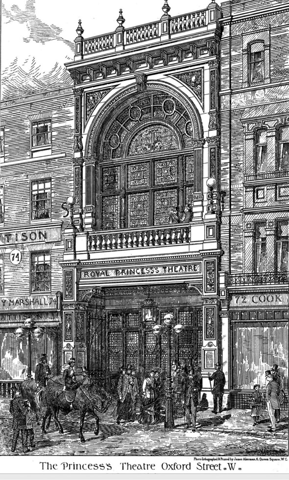 1881 - Royal Princess Theatre, Oxford Street, London - Lost Buildings ...