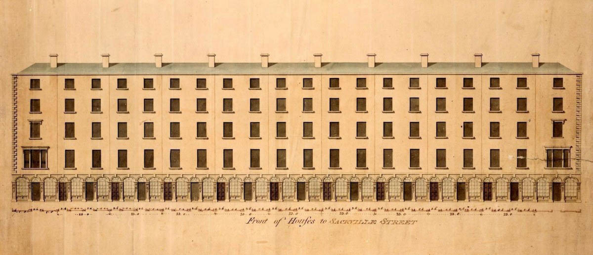 1780 – Design for houses on Sackville Street, Dublin | Archiseek.com