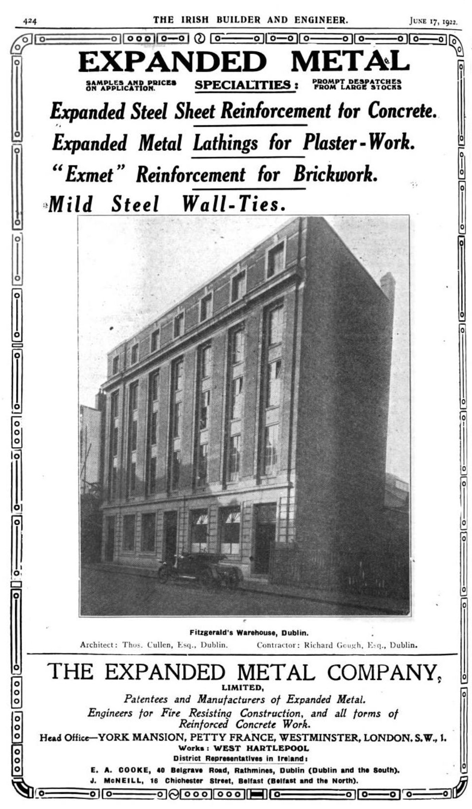 1920 - Fitzgerald's Warehouse, Nos. 91-93 Abbey Street, Dublin ...