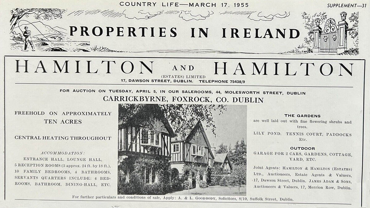 1908 – Carrickbyrne, Foxrock, Co. Dublin | Architecture @ Archiseek.com