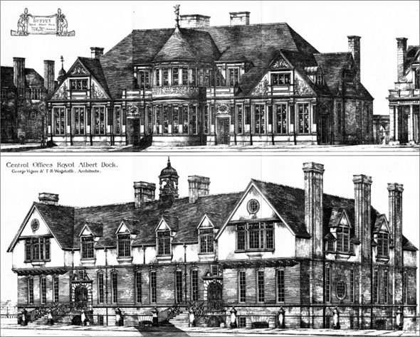 1883 - Buffett & Central Offices, Royal Albert Dock, London ...