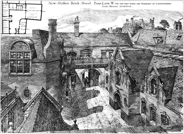 1881 - New Stables, Brick St, Park Lane, Mayfair, London - Lost ...