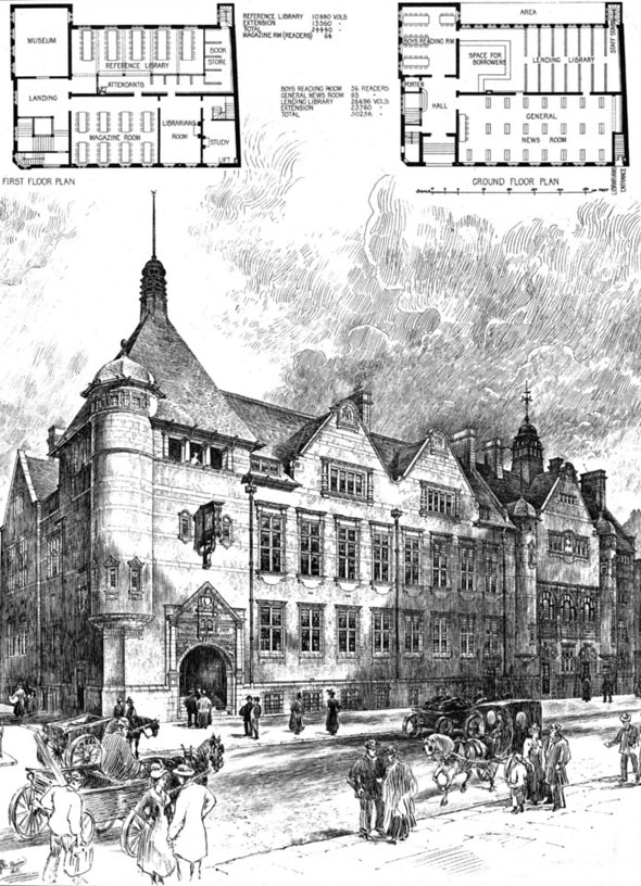 1897 - Passmore Edwards Free Library, Shoreditch, London - Architecture ...