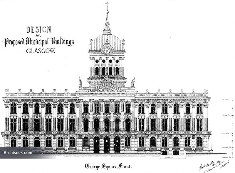1880 – Design for Municipal Buildings, Glasgow | Archiseek.com