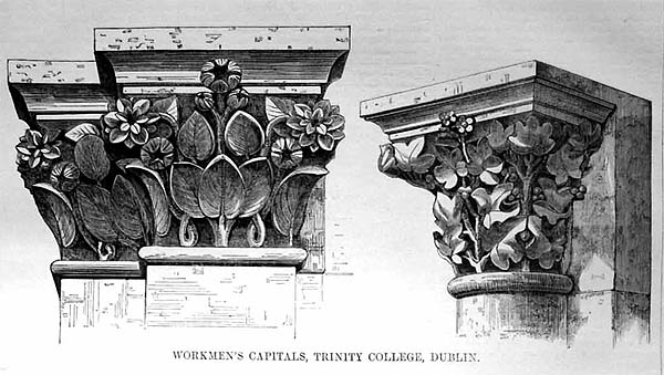 1856 – Design for Capitals, Museum, Trinity College, Dublin ...